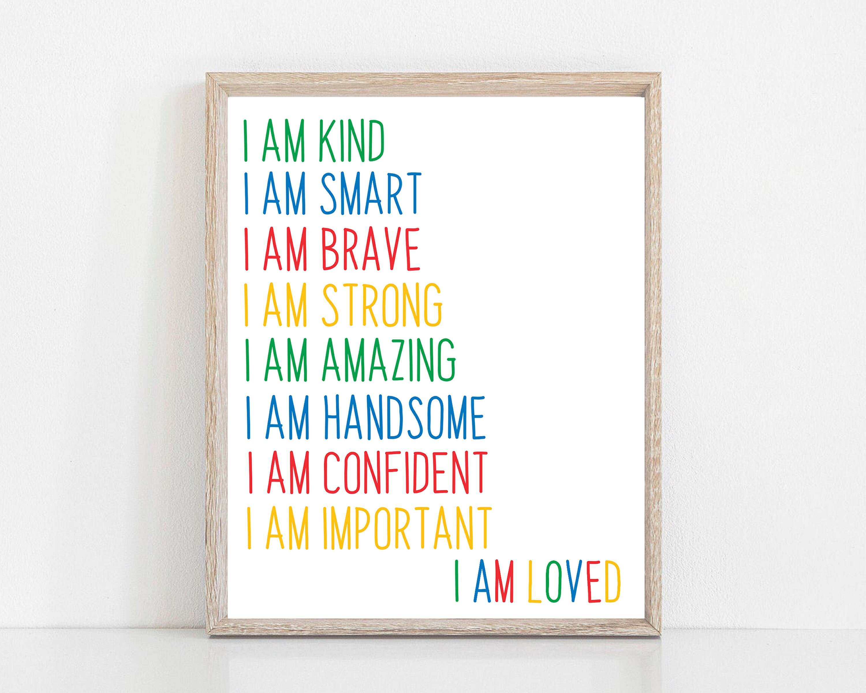 I Am Loved Print-i Am Kind Smart Brave Strong Amazing - Etsy UK
