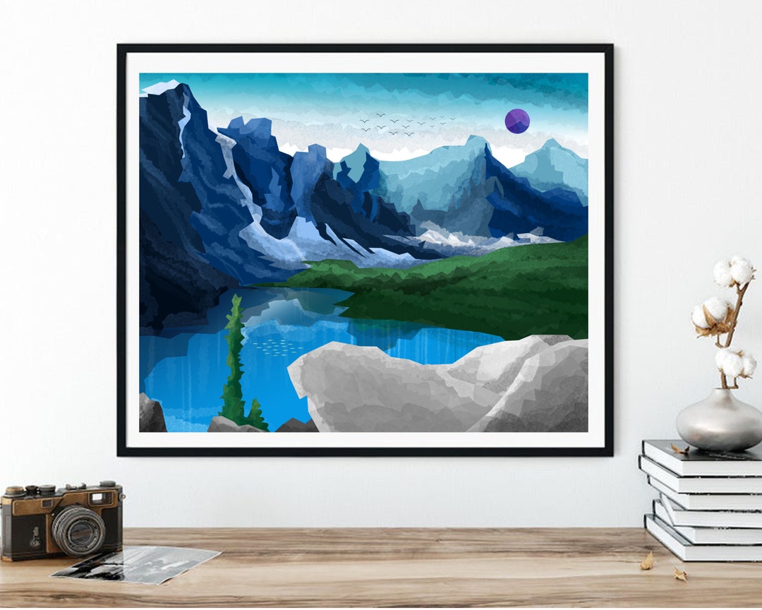 Modern Landscape Print Download and Print Watercolor Avail in 5 Size ...