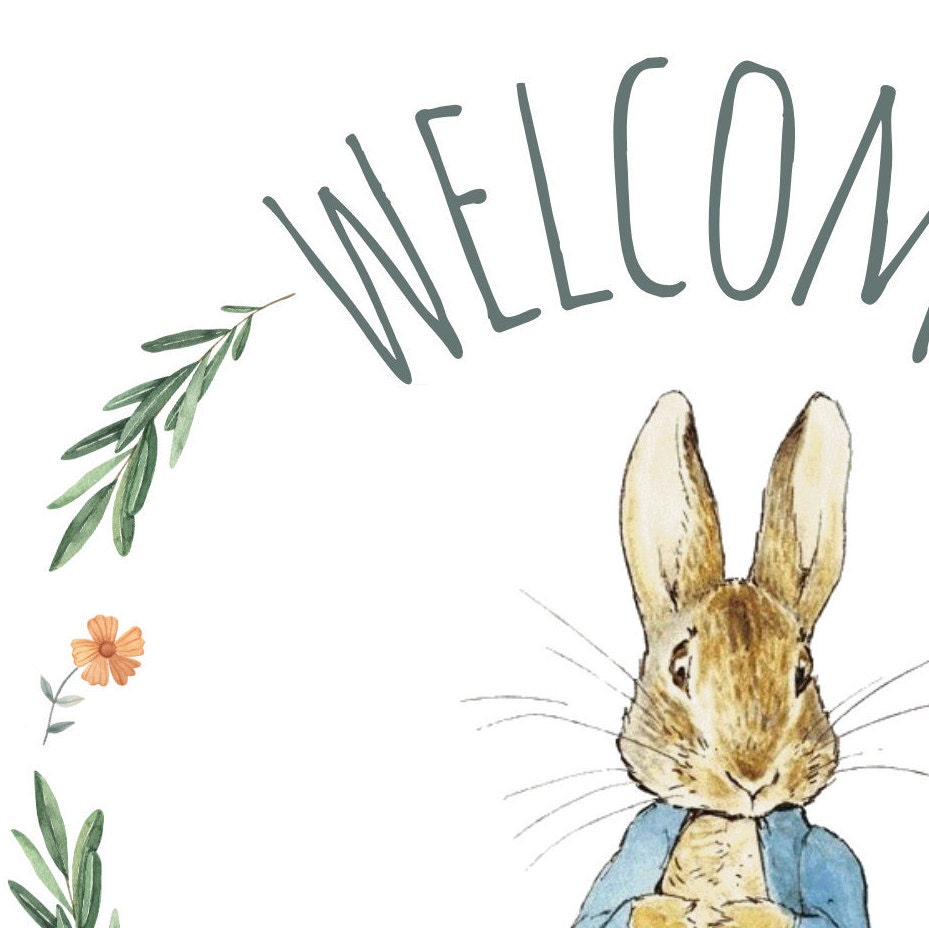Welcome Spring Peter Rabbit Print Easter Bunny Print Peter | Etsy