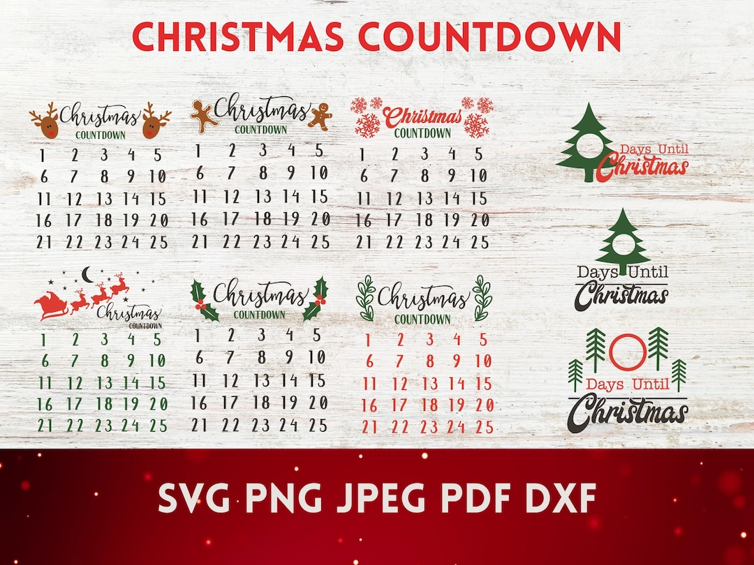Christmas Countdown SVG for Cutting Machines With Christmas Tree ...