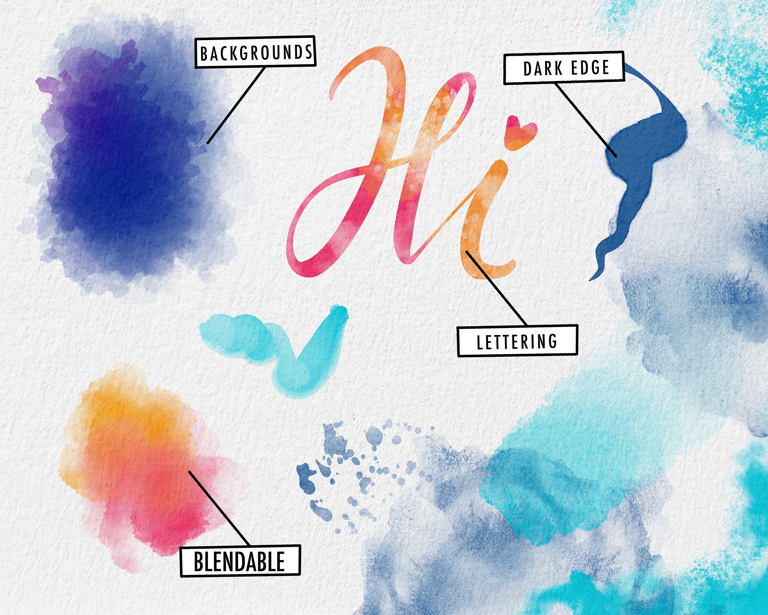 60 Watercolor Procreate Brushes | Watercolor Paint Brushes for ...