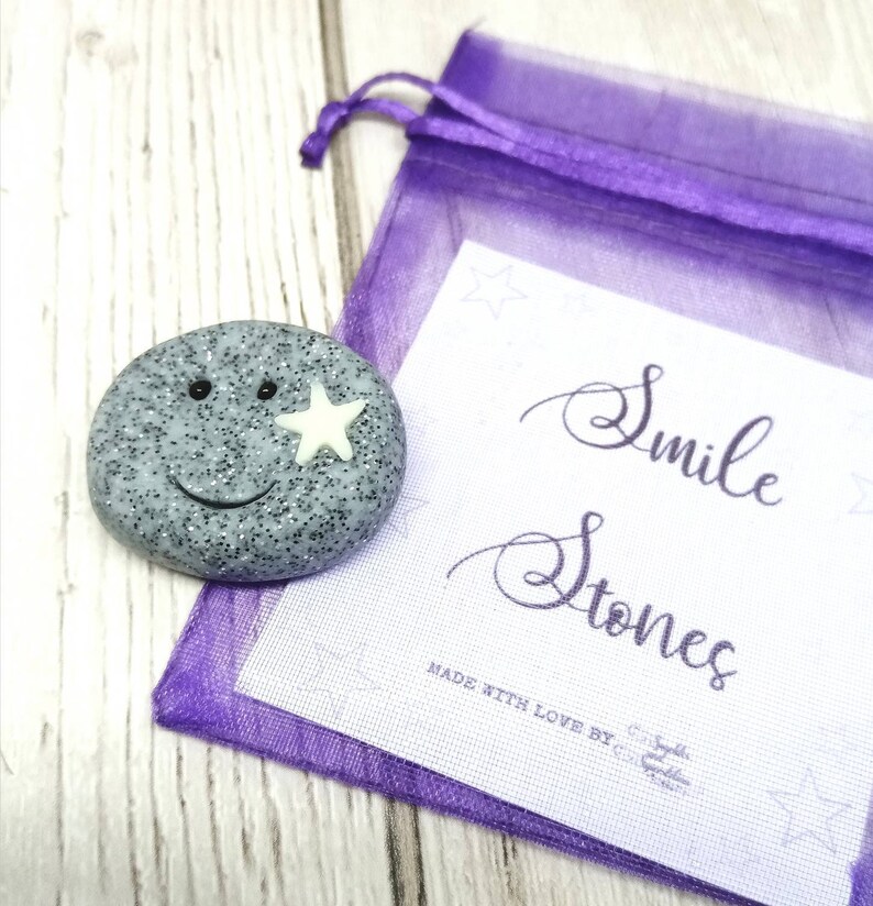 Smile Stones Granite Fimo Clay With a Glow in the Dark Star - Etsy