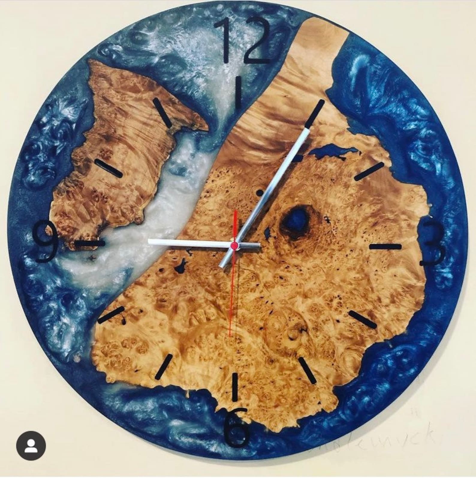 Wood and Epoxy Resin Clock Made to Order Listing Price is Deposit - Etsy