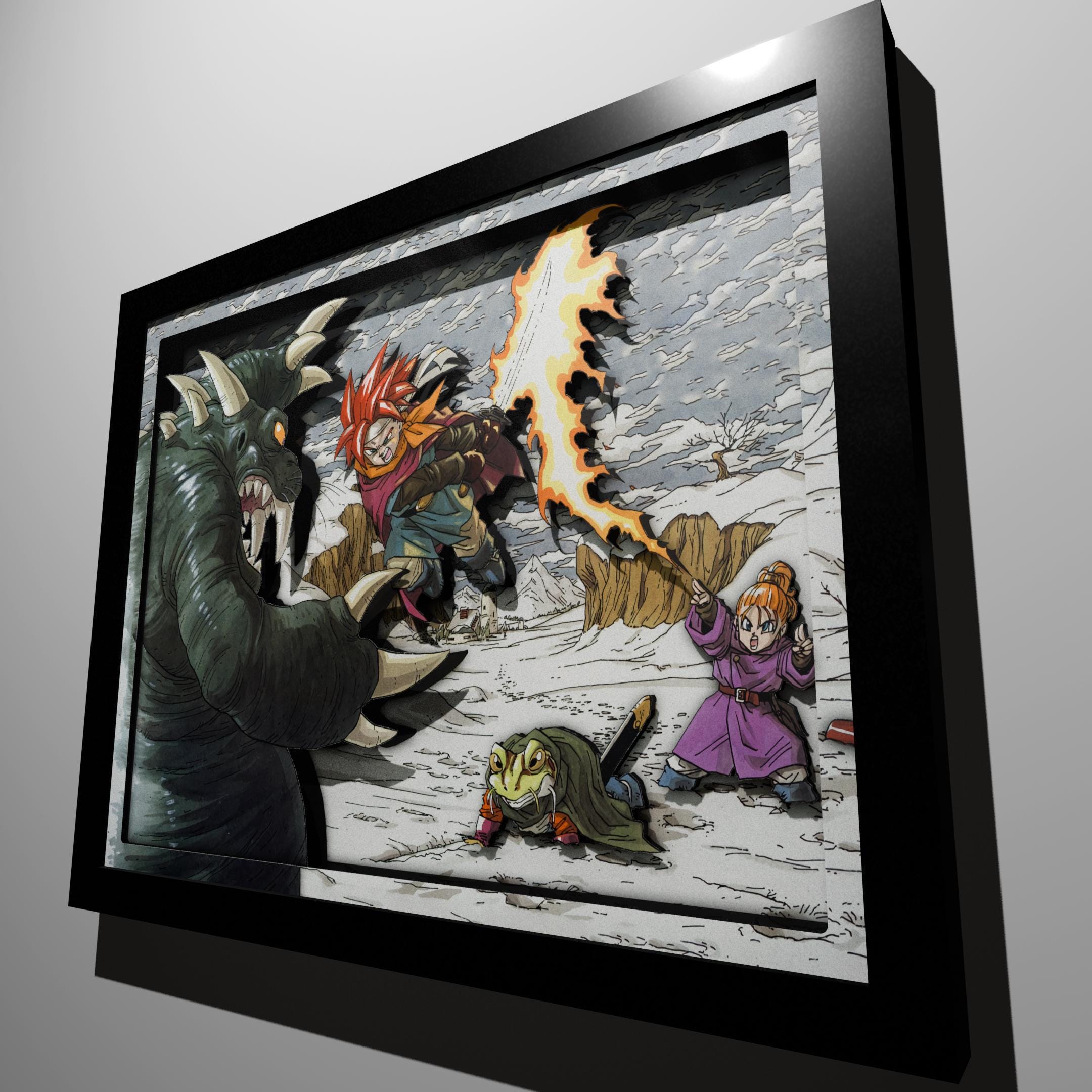Chrono Trigger Deluxe Shadow Box Framed Art (select a Size) (optional ...