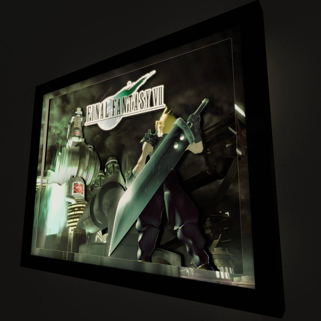 Final Fantasy VII (7) Deluxe Shadow Box Framed Art (select a Size ...