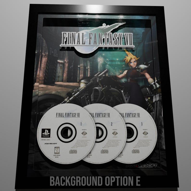 Final Fantasy VII (7) Replica CD Deluxe Shadow Box Framed Art (choose a ...