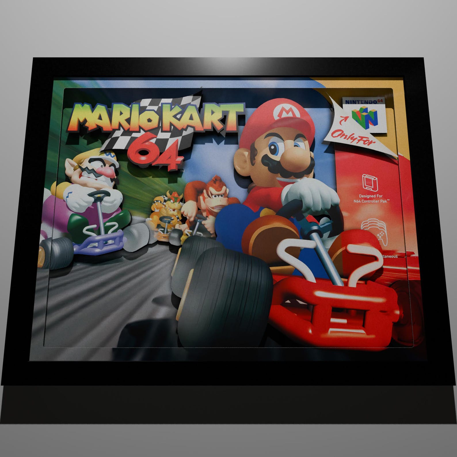 Mario Kart 64 Box Art Deluxe Shadow Box Framed Art (select a Size ...