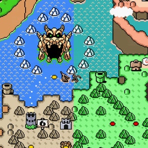 Super Mario World Map Poster regular, Fall/autumn & Half World select a ...