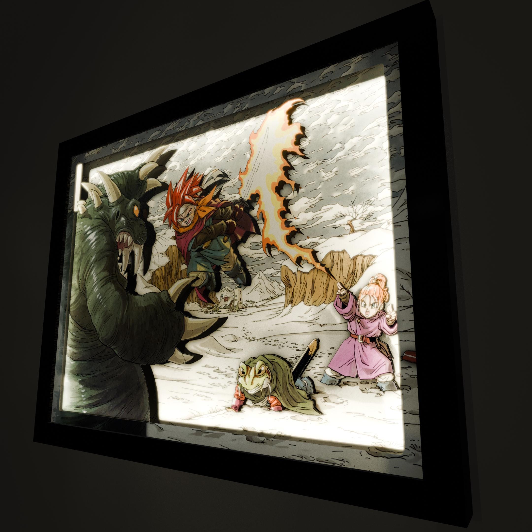 Chrono Trigger Deluxe Shadow Box Framed Art (select a Size) (optional ...
