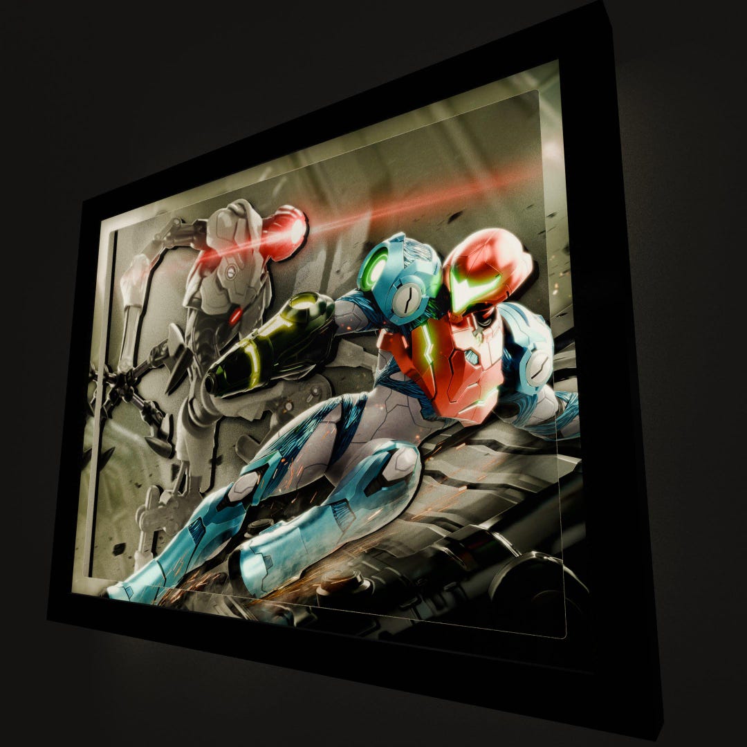 Metroid Dread Deluxe Shadow Box Framed Art (select a Size) (optional ...