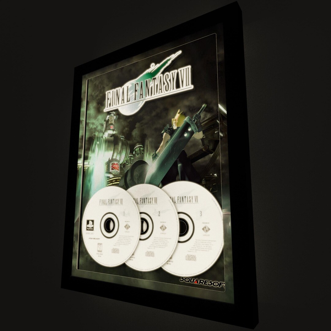 Final Fantasy VII (7) Replica CD Deluxe Shadow Box Framed Art (choose a ...