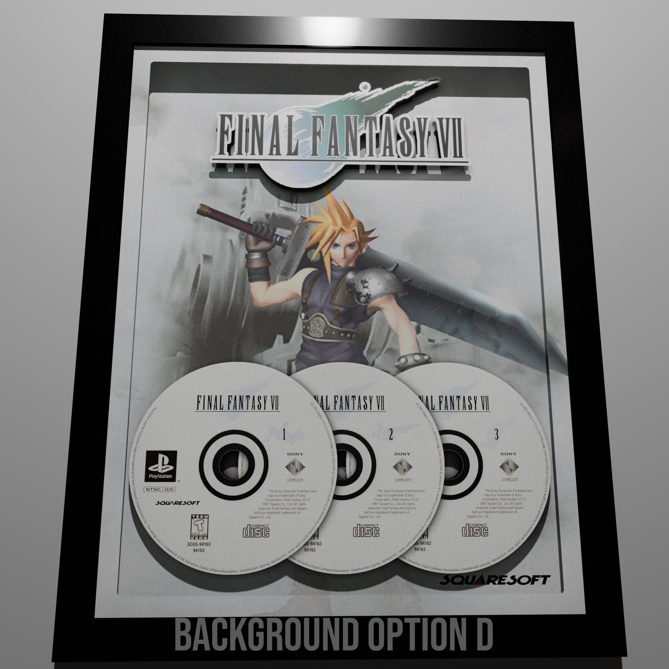 Final Fantasy VII (7) Replica CD Deluxe Shadow Box Framed Art (choose a ...