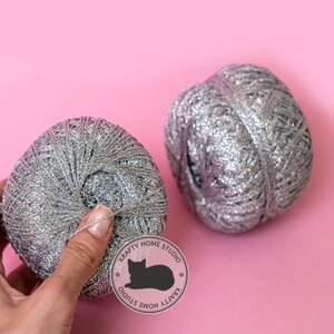 Silver Glitter Yarn, Soft Metallic Yarn Shimmer Thread, Shiny, Sparkle ...