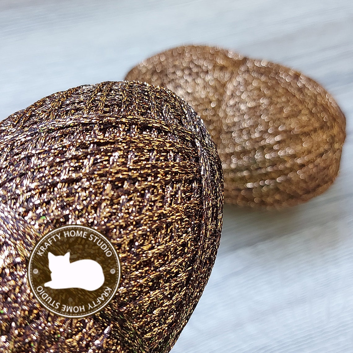 Copper Brown Glitter Yarn Metallic Yarn Thread With Shimmer - Etsy