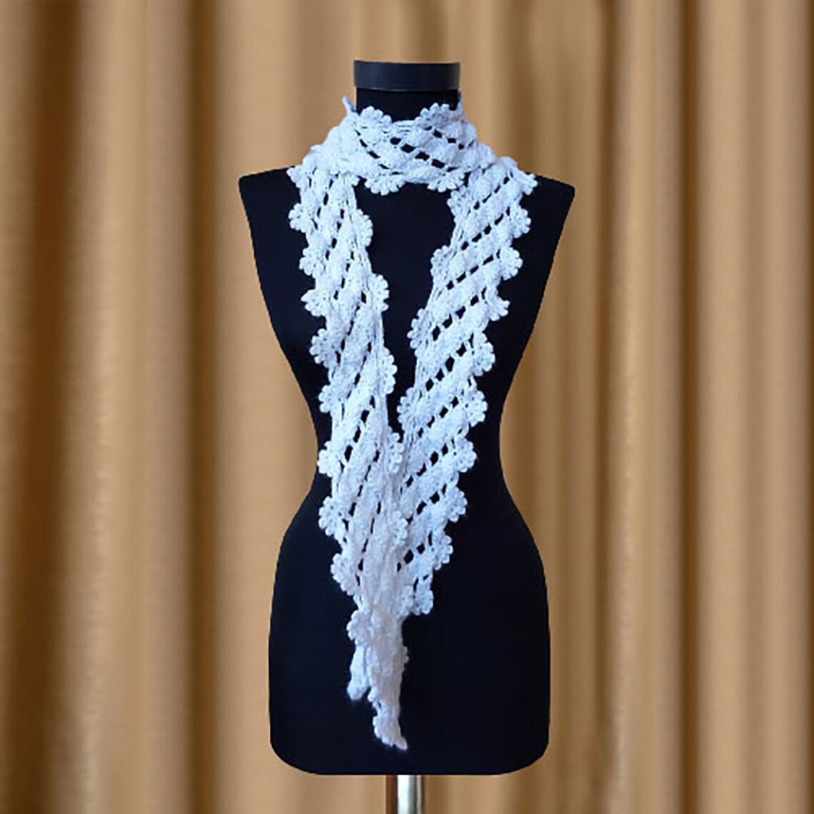 Skinny Scarf Crochet Pattern Crochet Tutorial for Long Lace - Etsy