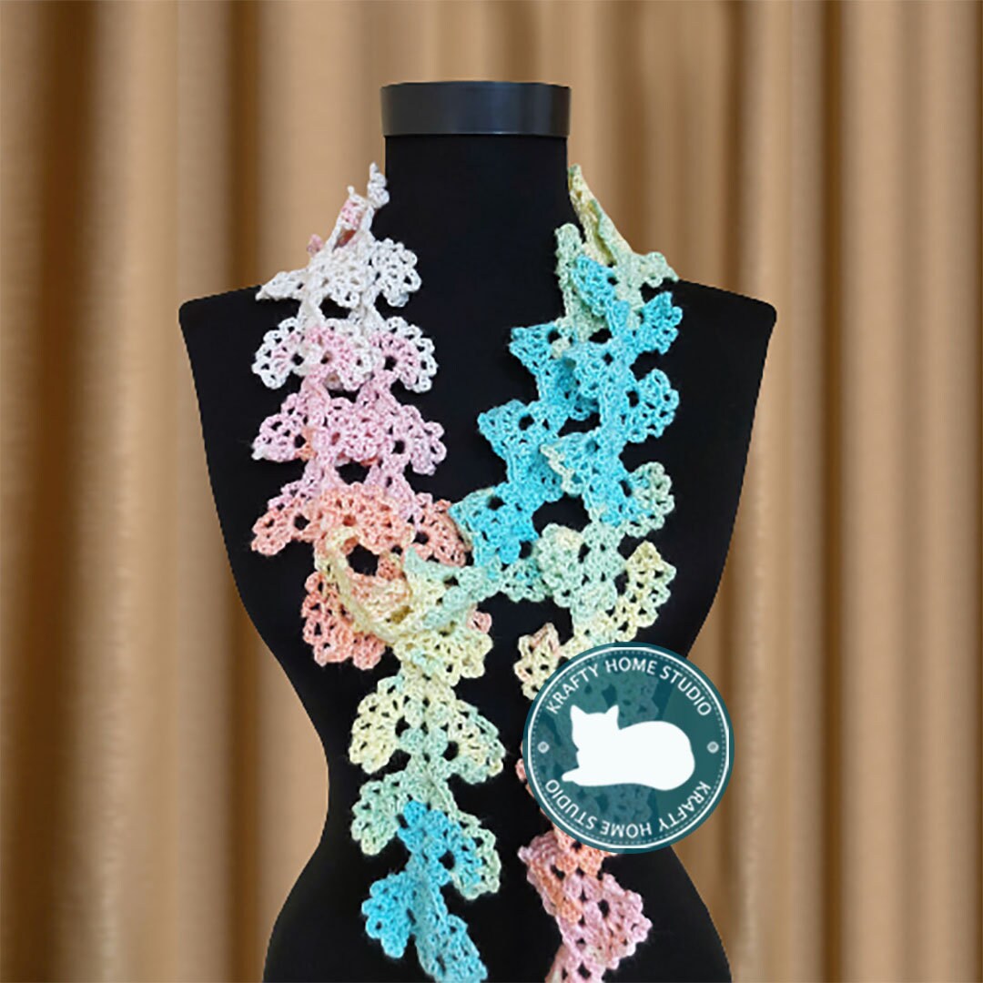 Skinny Scarf, Zigzag Crochet Tutorial for Long Lace Scarf With Drape ...