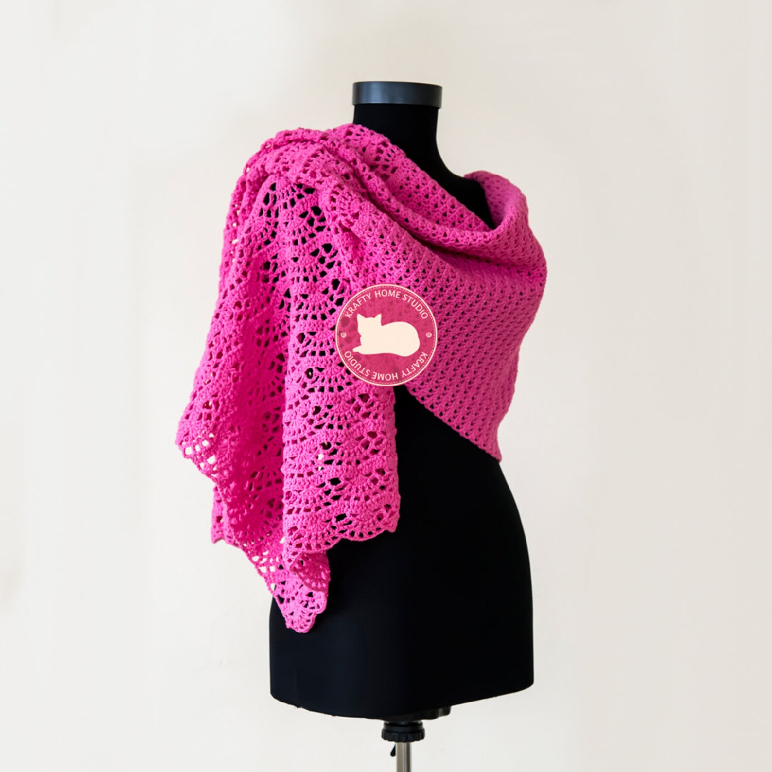 Crochet Shawl Pattern Woman Rectangle Scarf Stole Handmade - Etsy