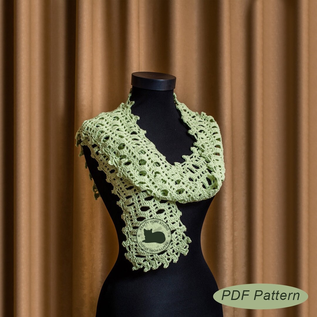 CROCHET PATTERN & CHART / Easy Crochet Scarf Pattern, How to Crochet ...