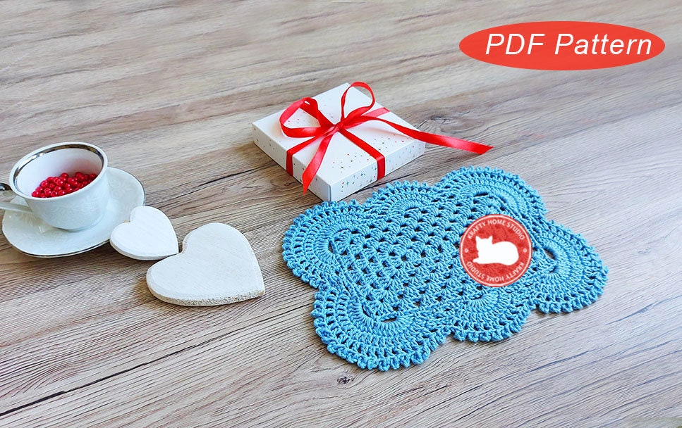 Crochet Rectangular Doily Pattern How to Crochet Doily | Etsy