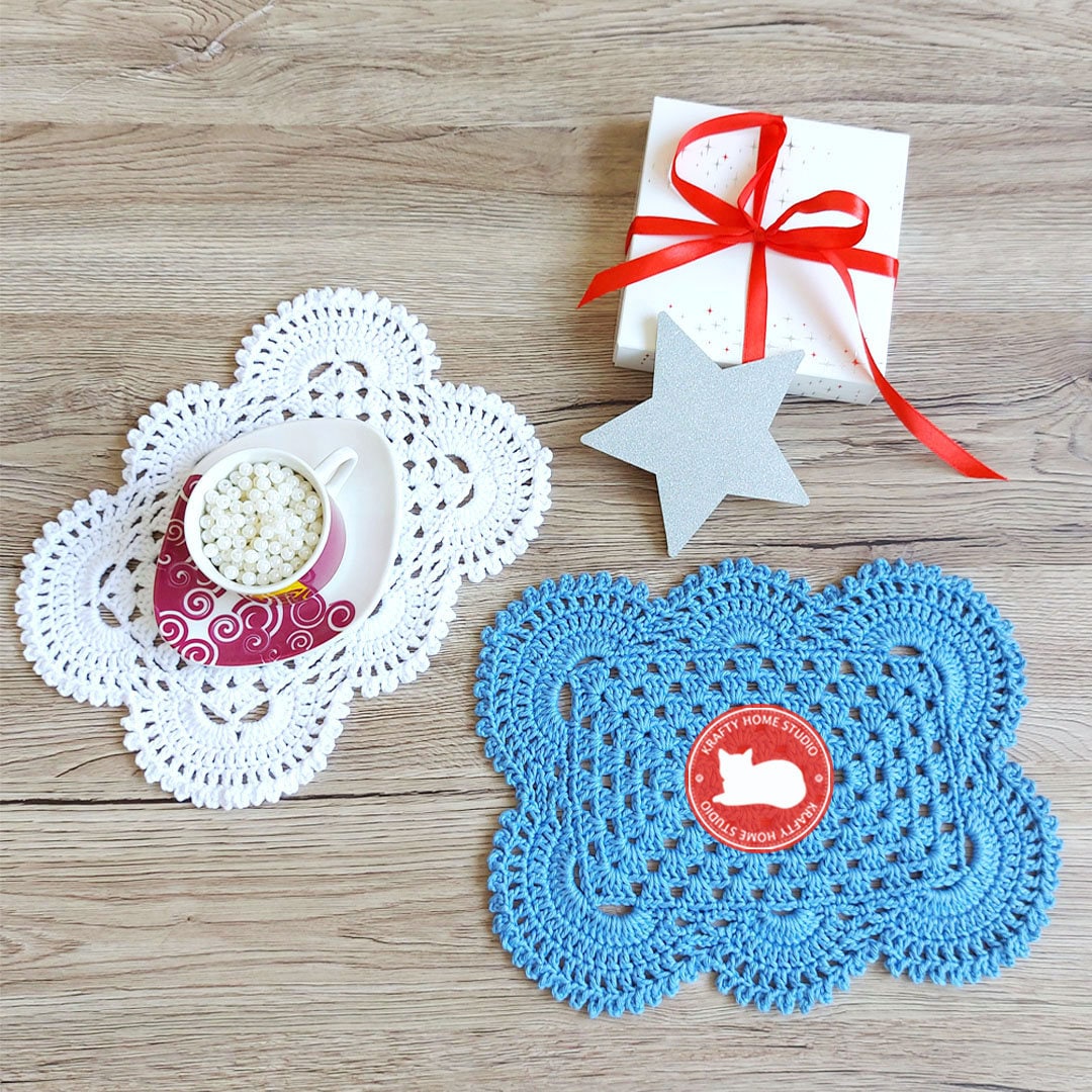 Crochet Rectangular Doily Pattern, How to Crochet Doily, Crochet Coaster for Beginners, Easy ...