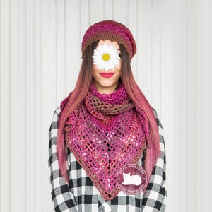 Handmade Beanie Crochet Hat in Red Shadows Head Accessory - Etsy