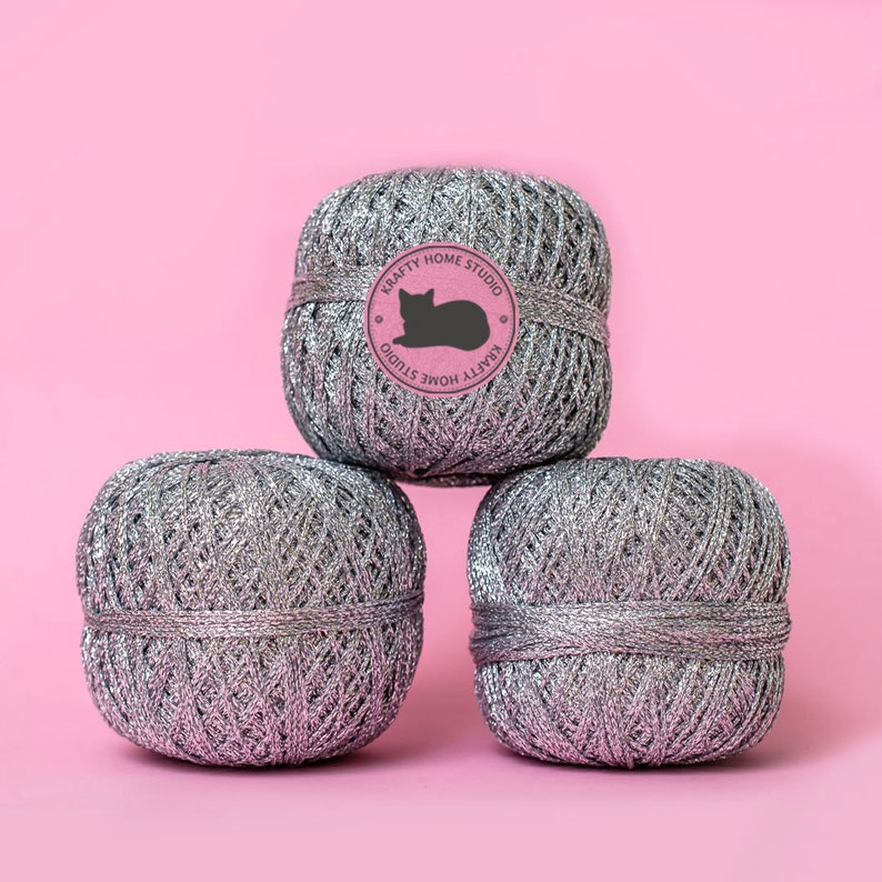 Silver Glitter Yarn Soft Metallic Yarn Shimmer Thread Shiny - Etsy