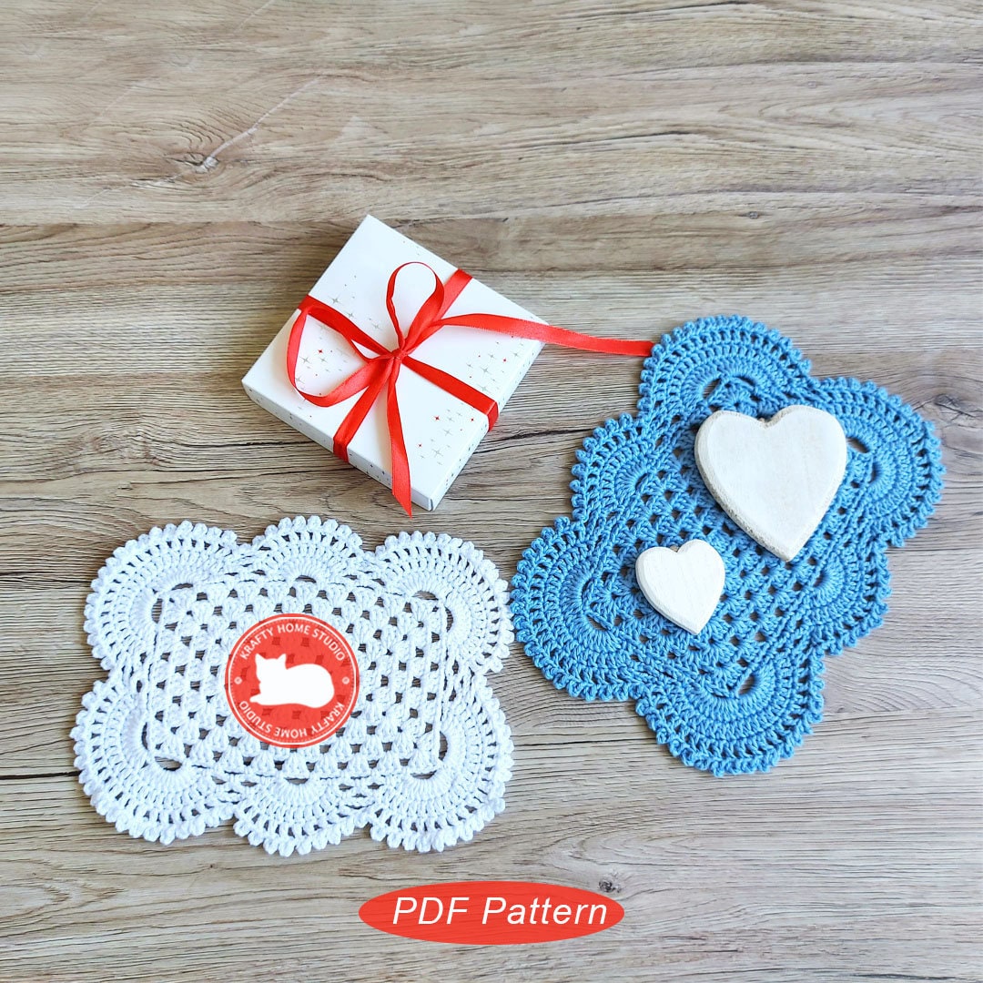 Crochet Rectangular Doily Pattern How to Crochet Doily | Etsy