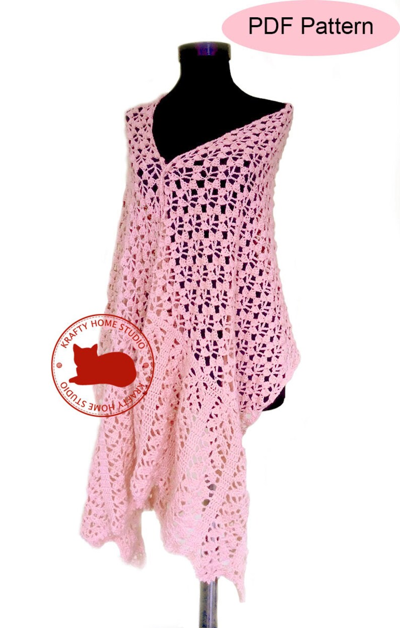 Crochet scarf pattern Crochet rectangle shawl evening wrap | Etsy