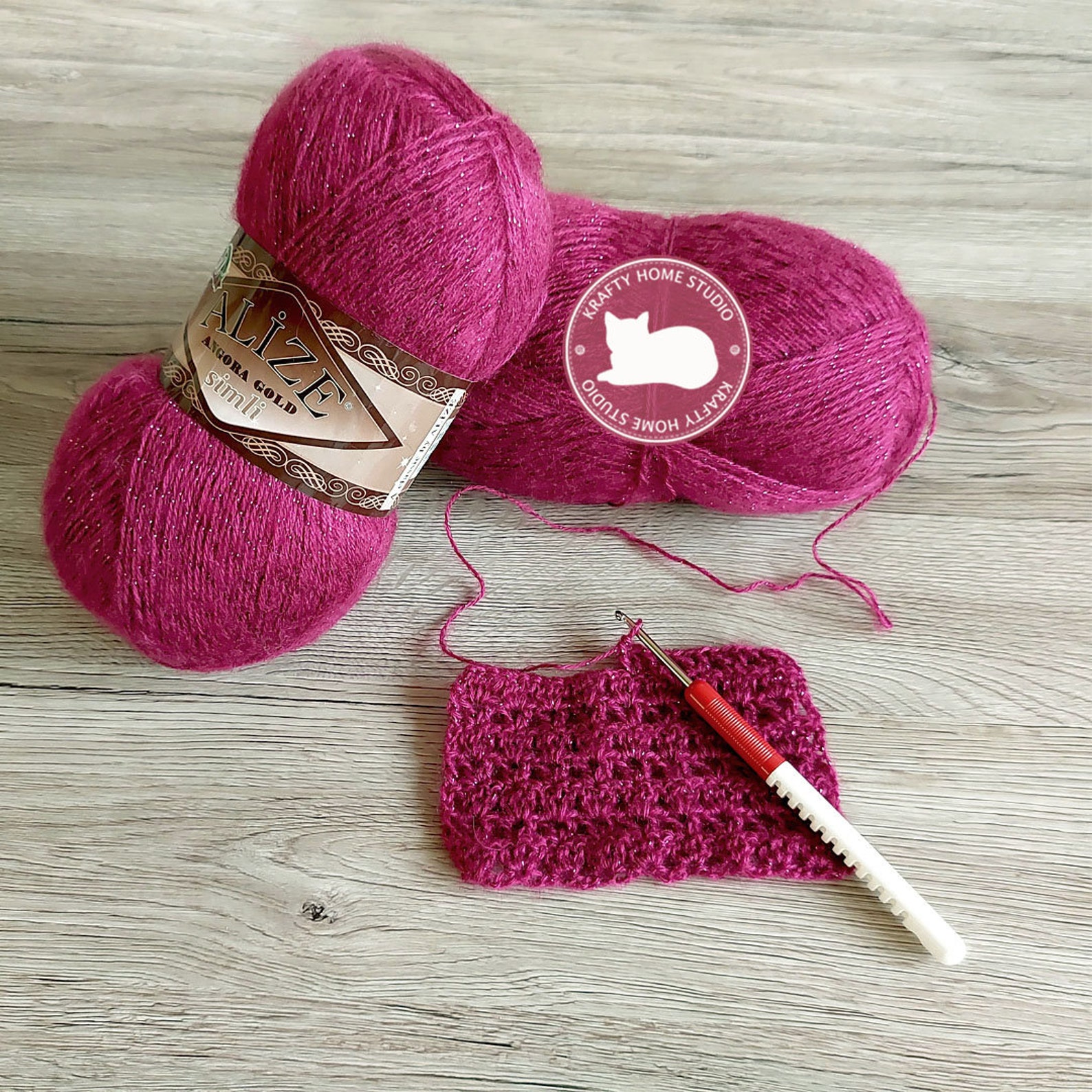 Alize Angora Gold Simli Ruby Yarn Lightweight Fingering Yarn - Etsy