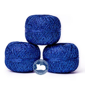 Blue Glitter Yarn, Metallic Yarn, Thread With Shimmer, Soft Sparkle ...