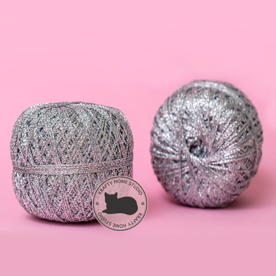 Silver Glitter Yarn, Soft Metallic Yarn Shimmer Thread, Shiny, Sparkle ...
