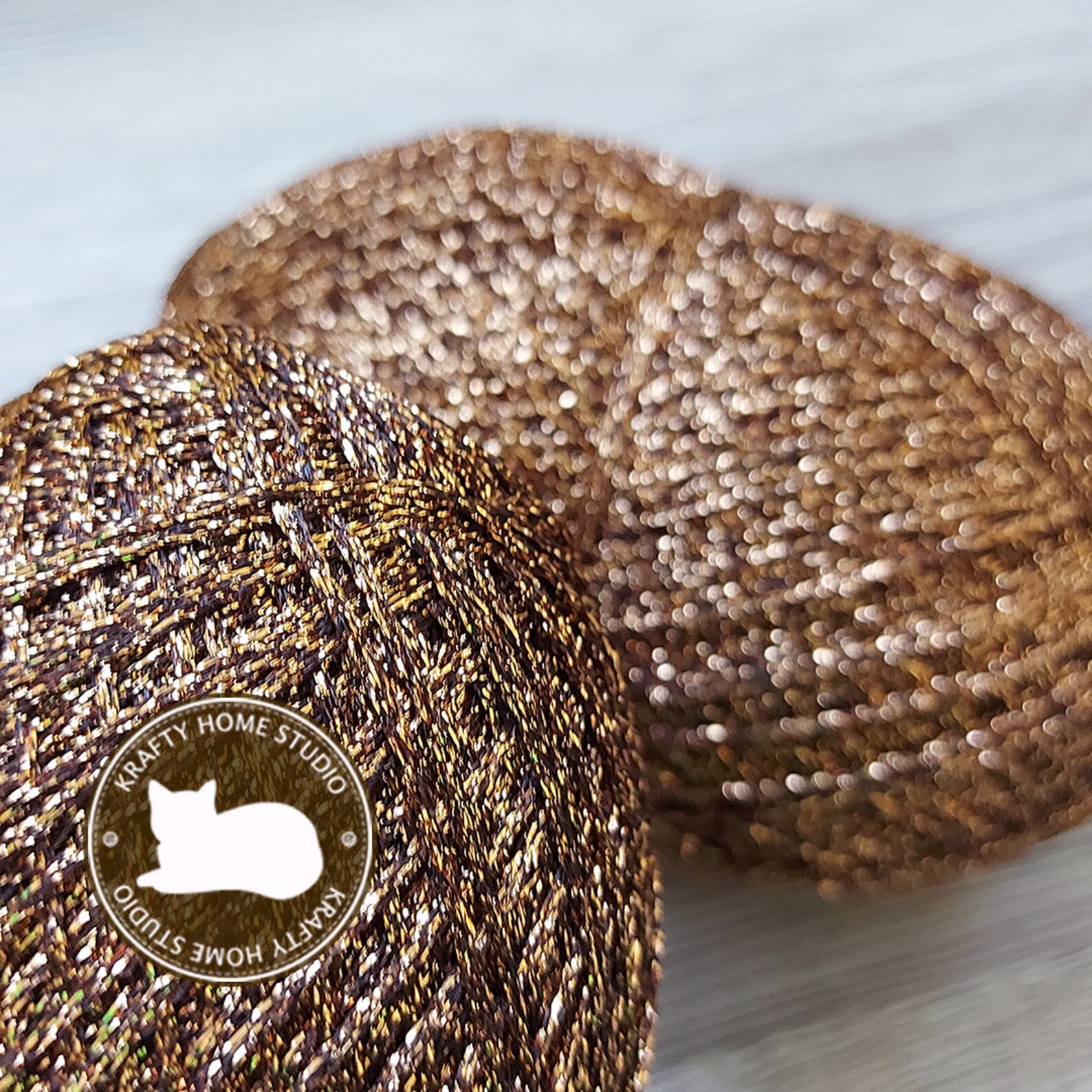 Copper Brown Glitter Yarn Metallic Yarn Thread With Shimmer - Etsy