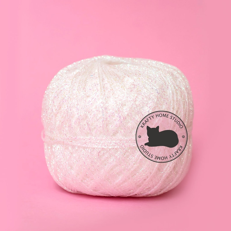 Opal Glitter Yarn White Metallic Thread Crochet Sparkle - Etsy