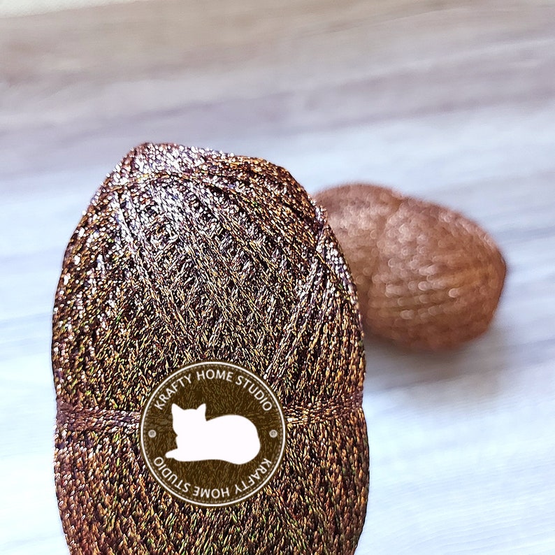 Copper Brown Glitter Yarn Metallic Yarn Thread With Shimmer - Etsy