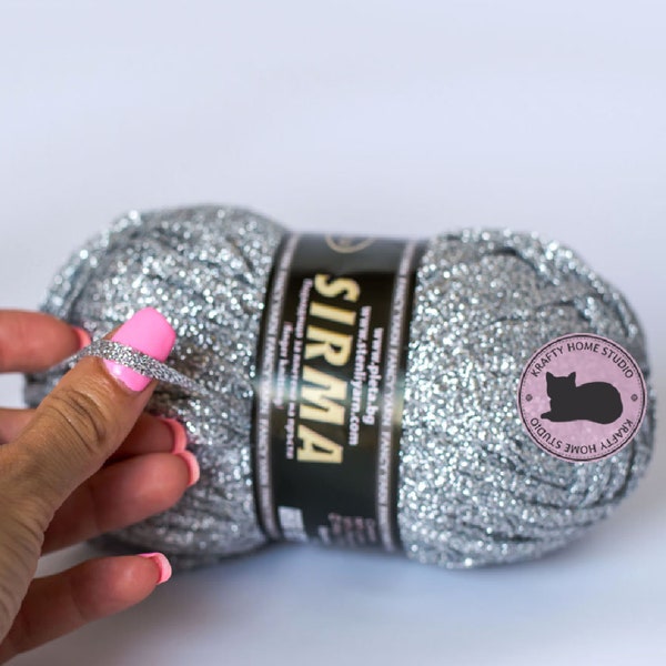 Silver Metallic Yarn - Etsy