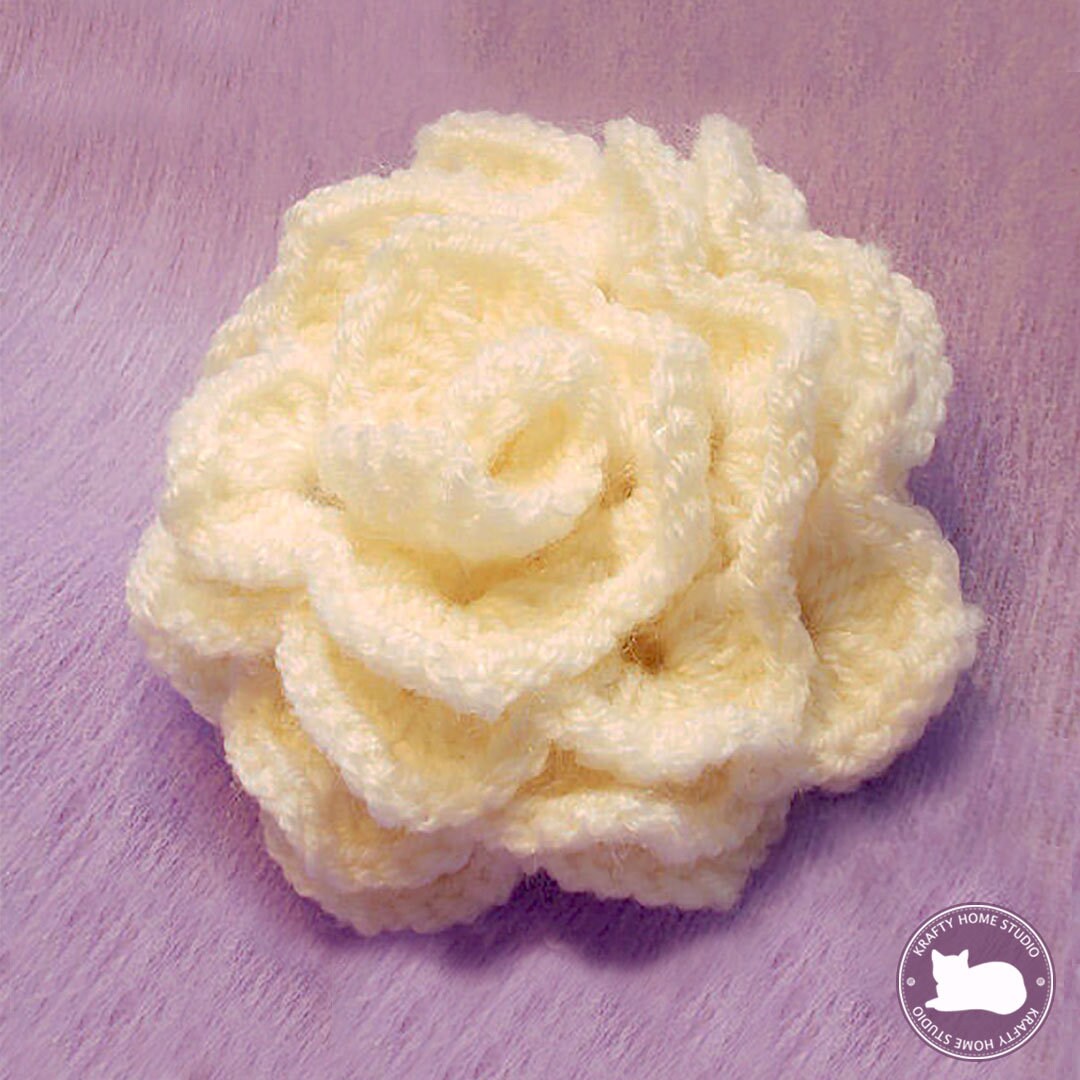 Simple Crochet Rose Pattern Crochet Brooch Tutorial Rose - Etsy