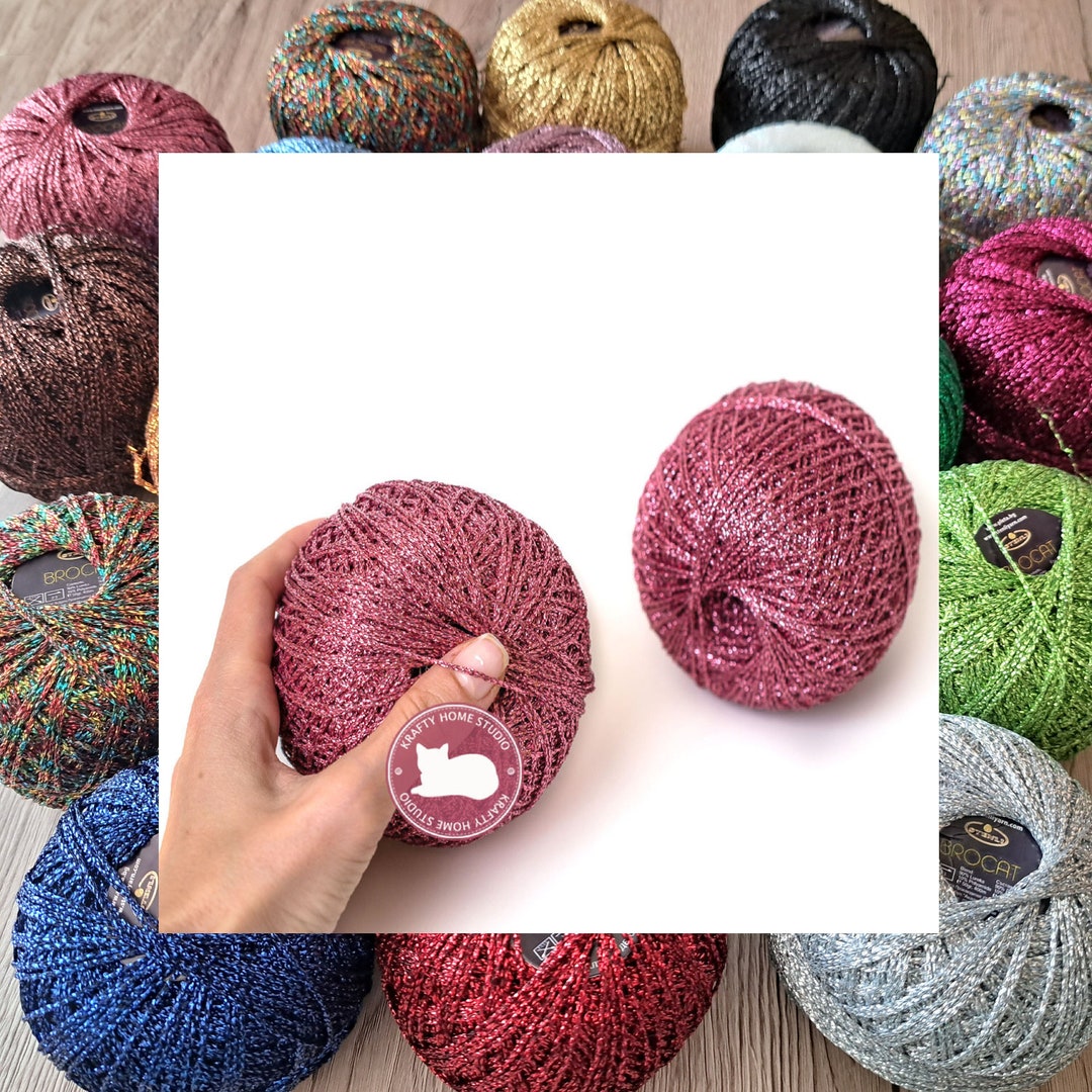 Pink Glitter Yarn, Metallic Yarn, Thread With Shimmer, Soft Sparkle ...