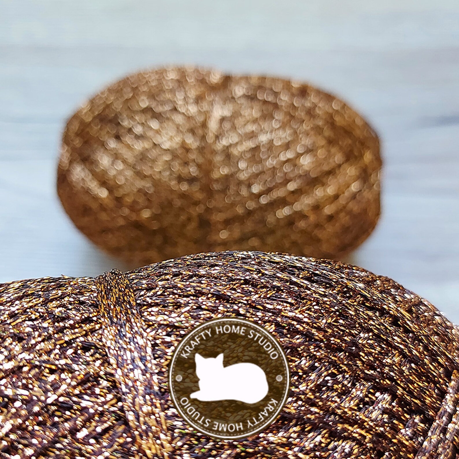 Copper Brown Glitter Yarn Metallic Yarn Thread With Shimmer - Etsy
