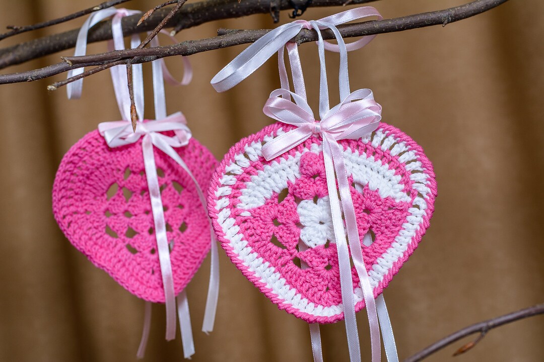 Crochet Heart Pattern Large Heart Pattern Heart Coasters - Etsy