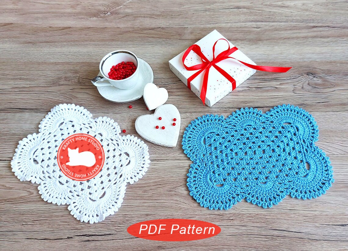Crochet Rectangular Doily Pattern How to Crochet Doily | Etsy