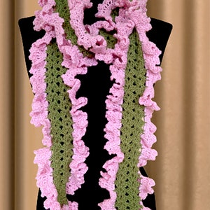 Long Ruffle Scarf Crochet Pattern Easy Tutorial for a Rich - Etsy