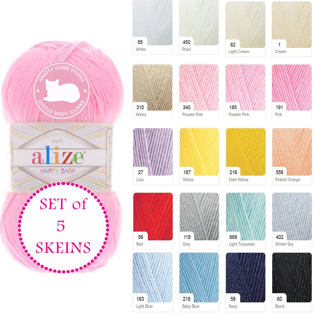 Alize Happy Baby, Soft Baby Yarn, Crochet Yarn, Baby Sweater Yarn, Baby ...