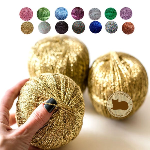 Metallic Yarn - Etsy
