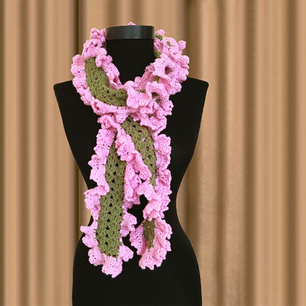 Crochet Ruffle Scarf - Etsy