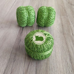 Green Glitter Yarn Metallic Yarn Thread With Shimmer Soft - Etsy