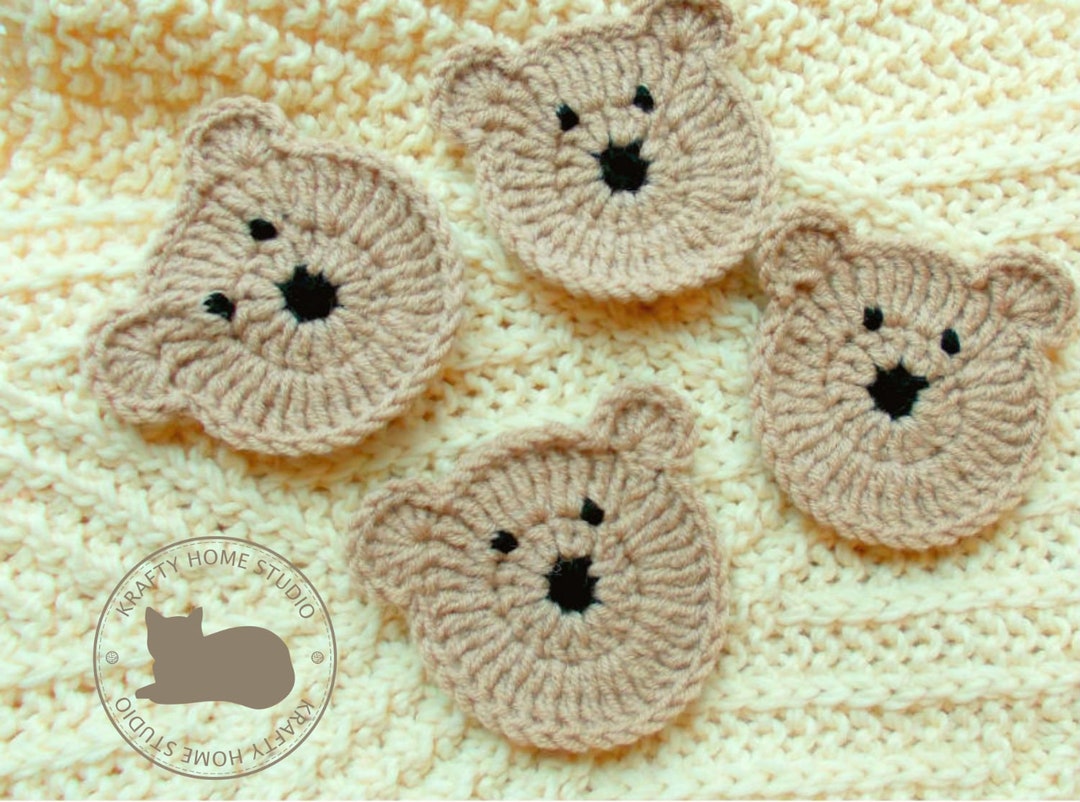 Easy Crochet Pattern, Teddy Bear Pattern Appliques DIY Applique Animal ...