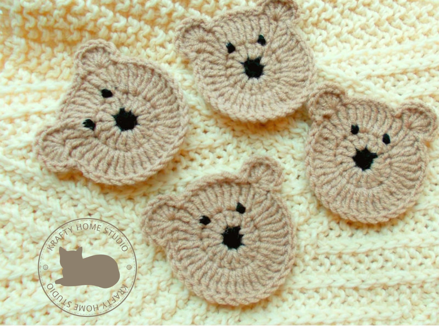 Easy Crochet Pattern Teddy Bear Pattern Appliques DIY - Etsy