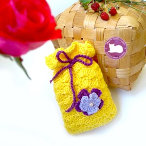 Crochet Drawstring Bag Tutorial, How to Crochet Small Drawstring Pouch ...