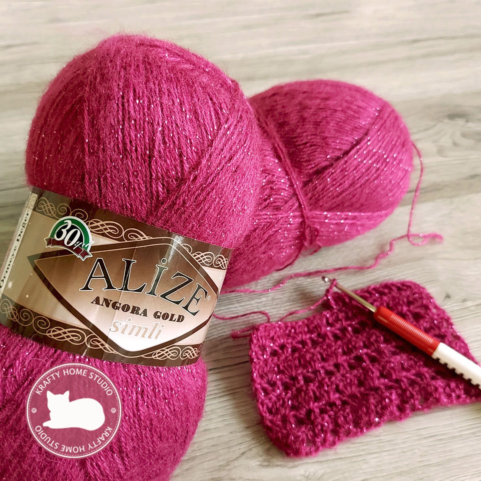 Alize Angora Gold Simli Ruby Yarn Lightweight Fingering Yarn - Etsy