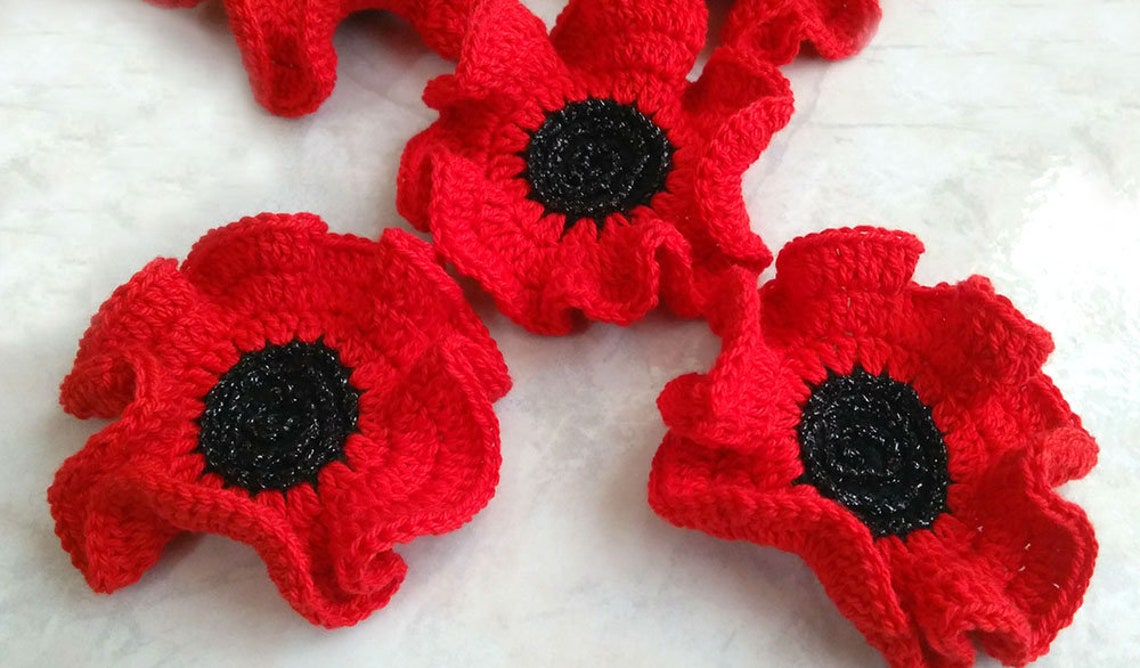Easy Crochet Poppy Pattern Flower for Beginners Written - Etsy UK